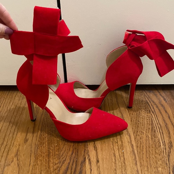 Shoes | Red Bowdetail Heels | Poshmark